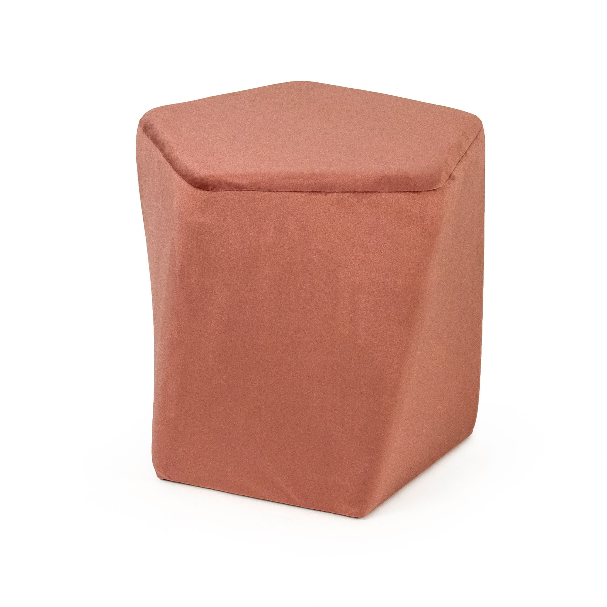 Zentique 16.75" Mauve Pink Solid Velvet Twisted Pentagon Stool - Walmart.com