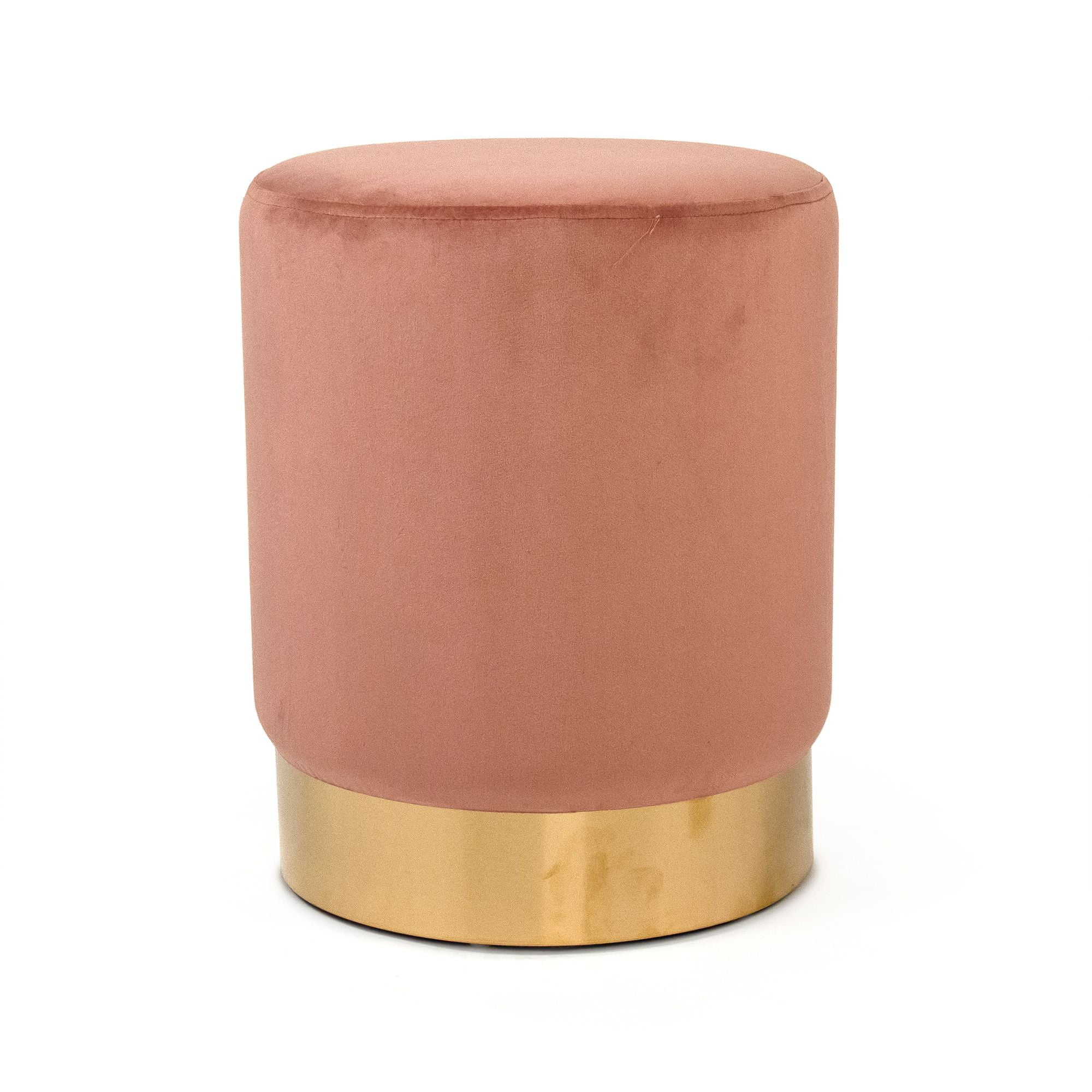 Zentique 17" Mauve Pink Contemporary Upholstered Velvet Cylindrical ...