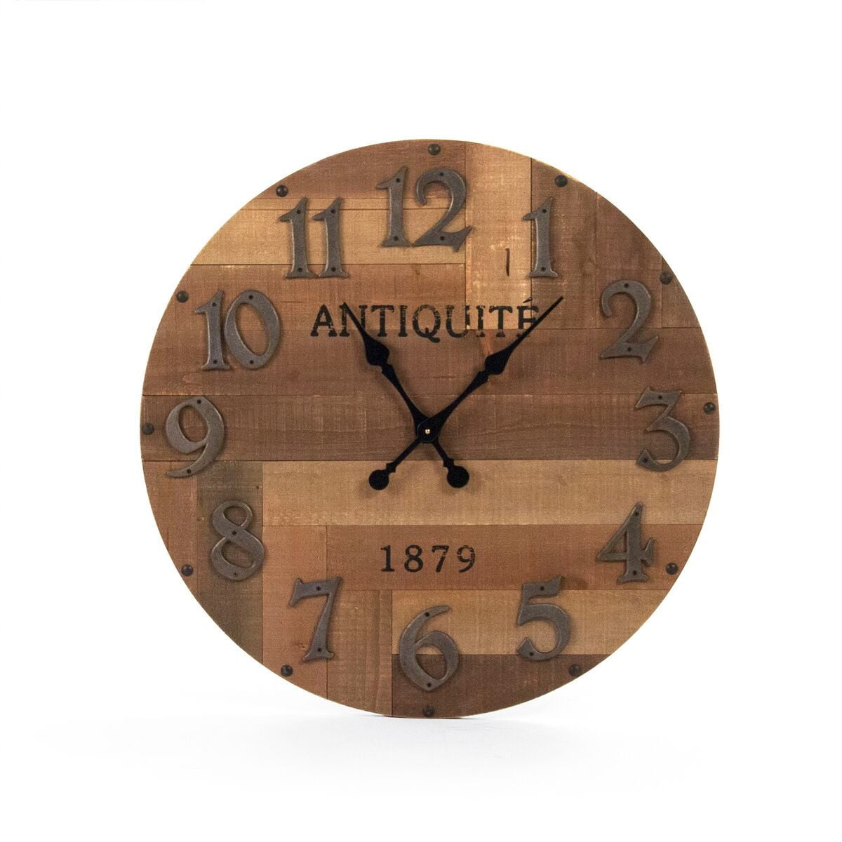 Zentique 30" Brown and Black Contemporary Round Darcy Wall Clock ...