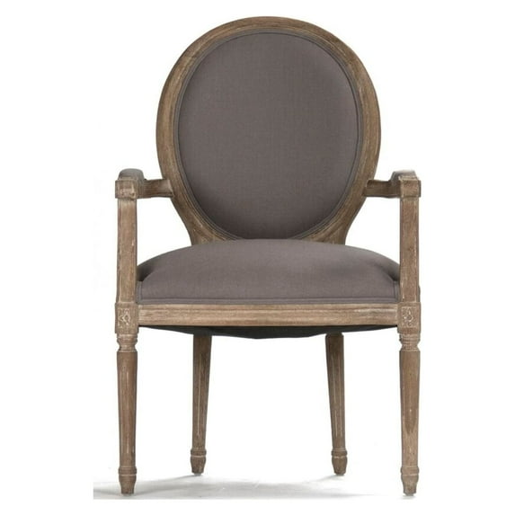 Zentique 40.5" Gray Medallion Upholstered Round Back Armchair - Walmart.com
