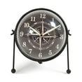 Zentique 8" Black and Silver Nautical Compass Round Desk Clock ...