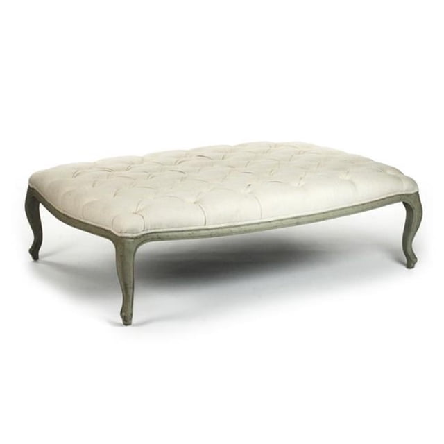 Zentique CF064 432 C020 Maison Tufted Ottoman- Off-White Cotton - 58 x ...