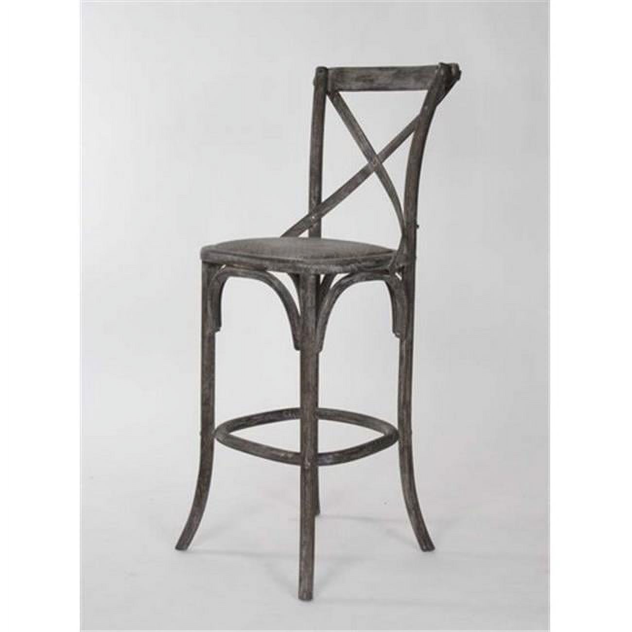 Zentique FC035 Bar E271 Parisienne Cafe Bar Stool- Limed Charcoal ...