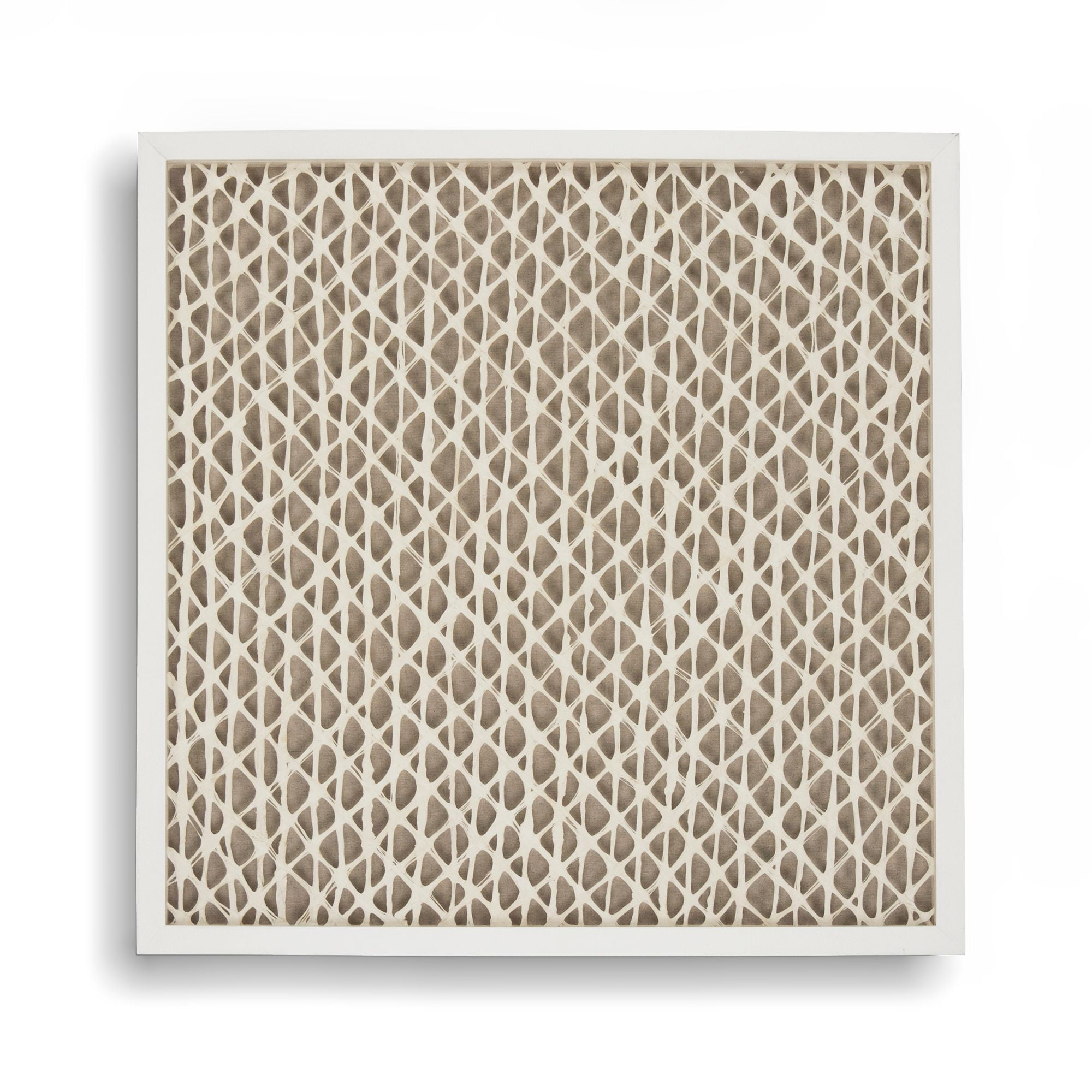 Zentique White and Brown Abstract Criss Cross Square Wall Art 30" x 30 ...