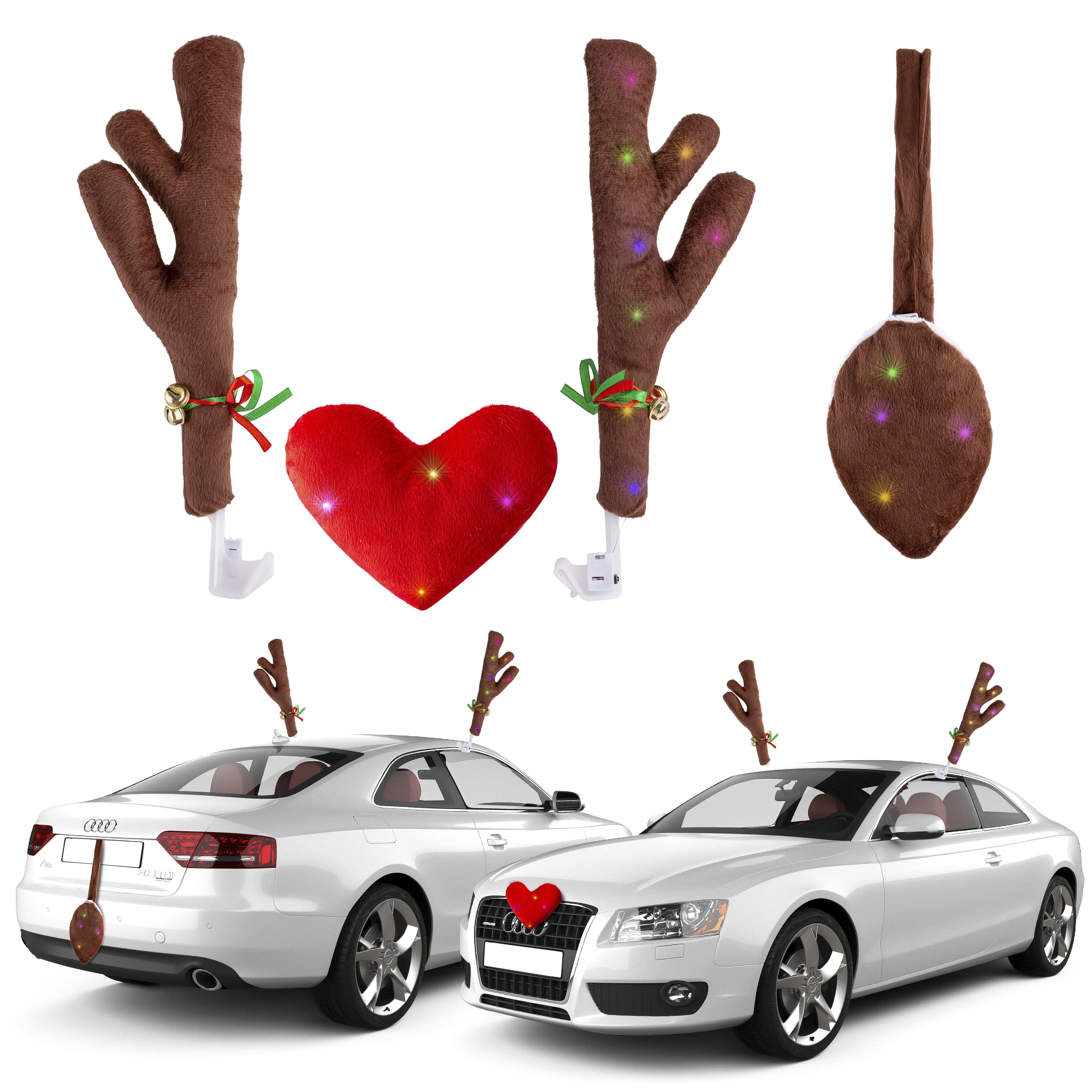 Zento Car Reindeer Antlers Nose and Tail with Lights GA90 – Festive ...