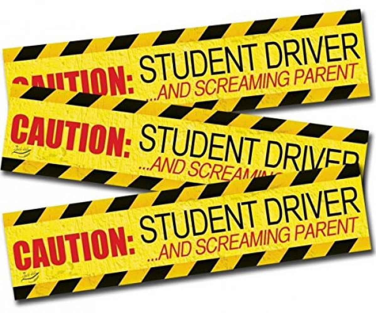 Zento Deals "Caution Student Driver and Screaming Parent" Car Magnet ...