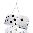 Zento Deals Pair of Hanging White with Black Dots Fuzzy Dices Nostalgic ...