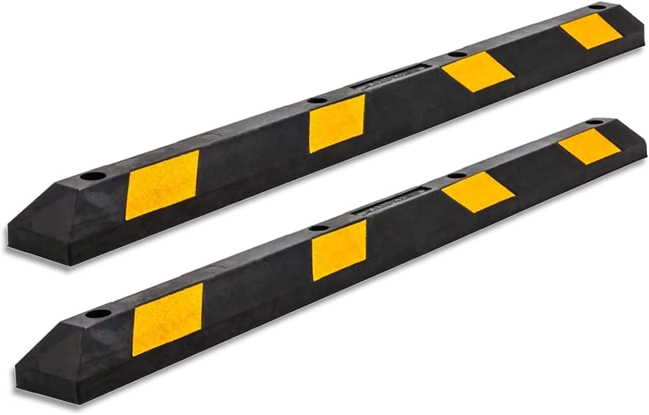 Zento Deals Rubber Parking Curb Garage Car Stopper - Parking Wheel ...