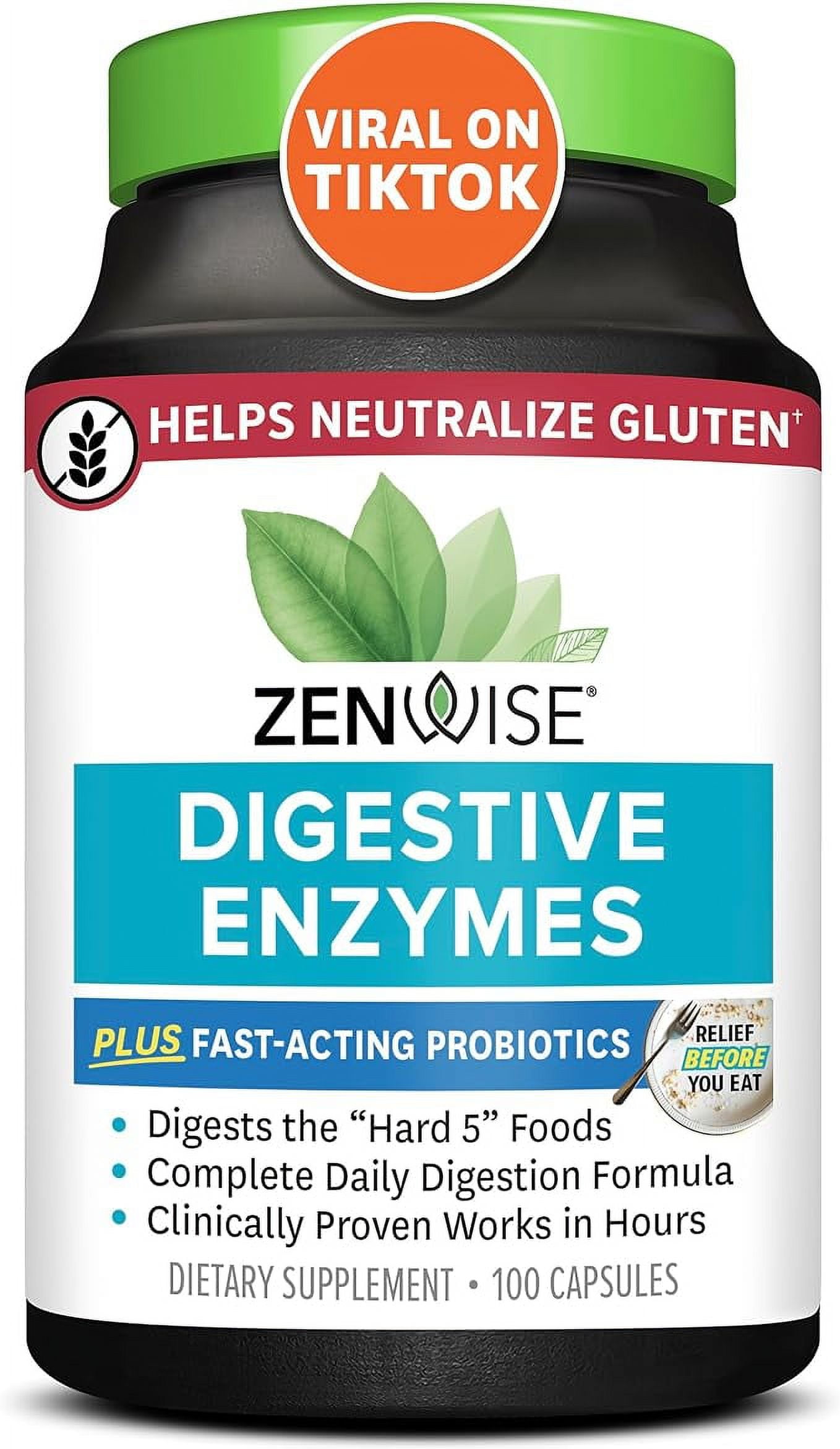 Zenwise Plant-Based Gut Alive Multi-Pill Probiotic Digestive Enzymes ...