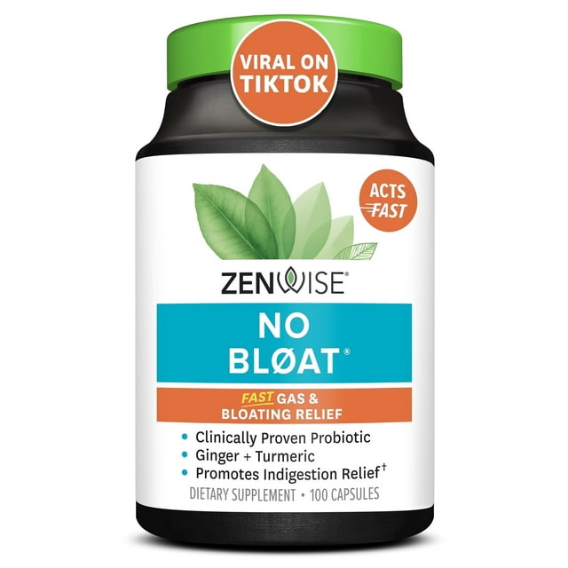 Zenwise Health NO BLØAT - Probiotics for Digestive Health with Ginger ...
