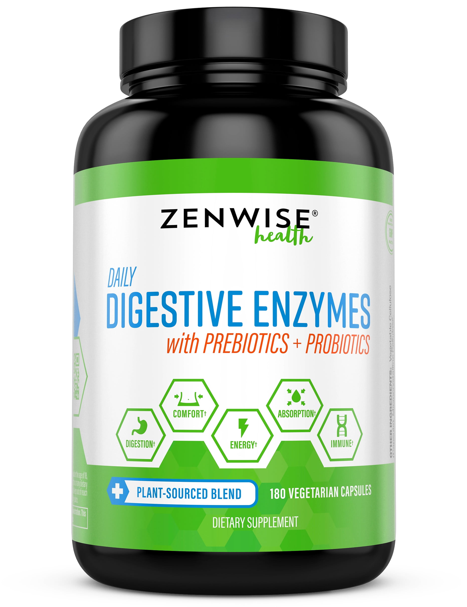 Zenwise Health Digestive Enzymes with Prebiotics & Probiotics, 180 Ct ...