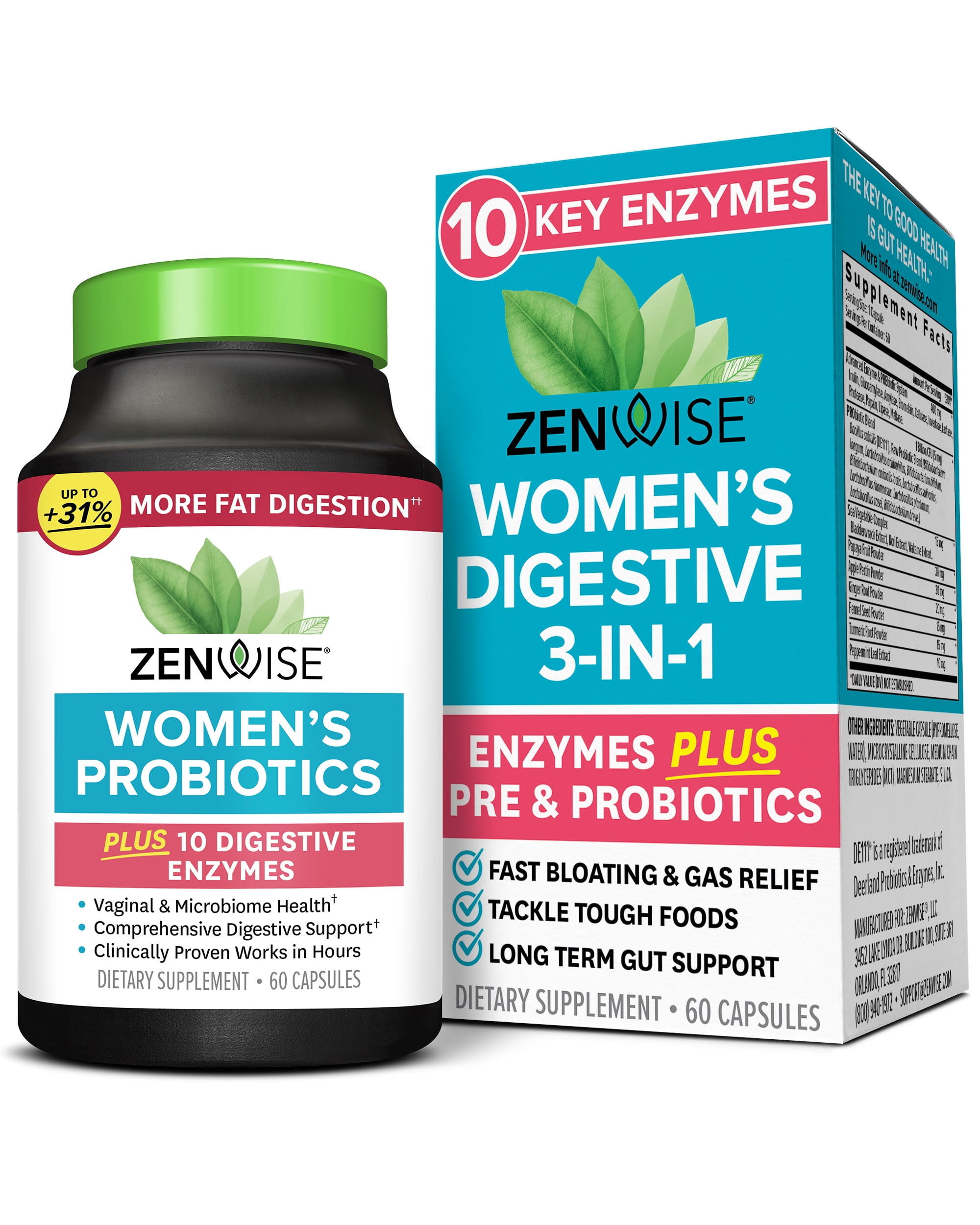 Zenwise Feminine Supplement Capsules, Probiotics for Women, Digestive ...