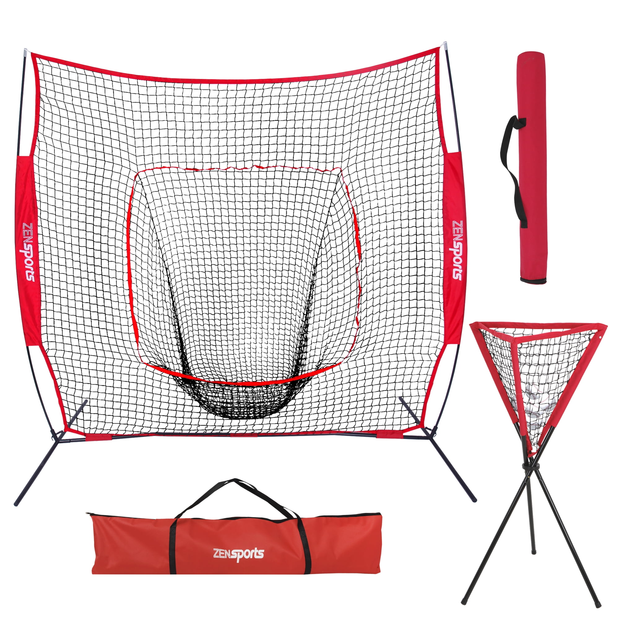 Zeny 7' x 7' Baseball Softball Practice Net with Bow Frame,Carry Bag ...