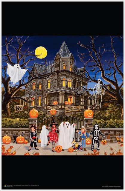 Zeny Beware Haunted House By William Vanderdasson Poster UNFRAMED PAPER ...