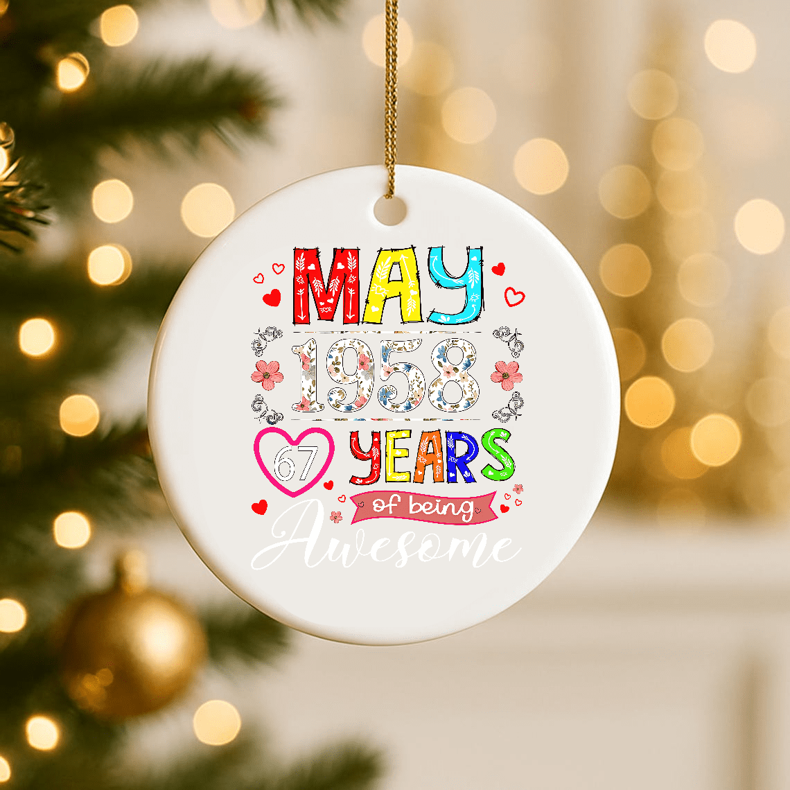 Zeny Decor 67 Year Old May 1958 Floral 67Th Birthday Girl Women ...