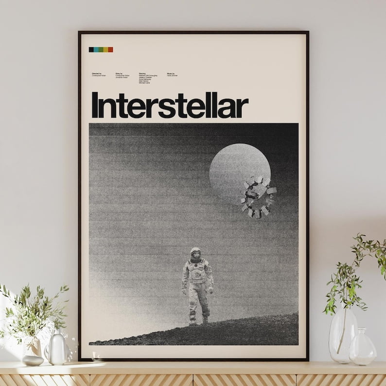 Zeny Decor Cosmic Expedition Poster Abstract Retro Minimalist Mid ...