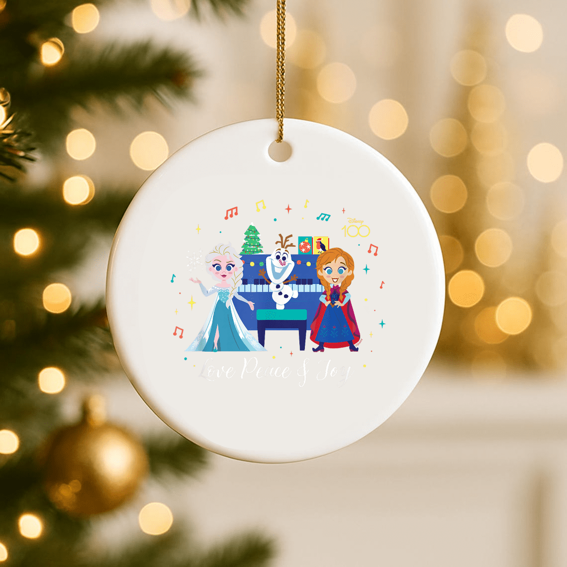 Zeny Decor Disney 100 Frozen Chris.Tmas Elsa Anna Olaf Love Peace & Joy ...