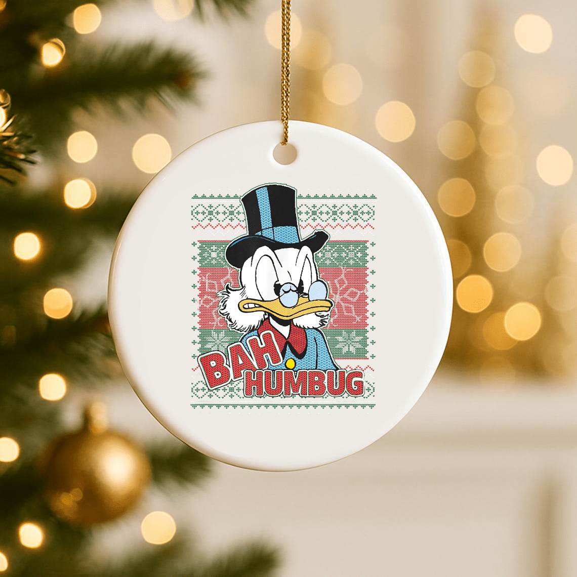 Zeny Decor Disney Chris.Tmas Scrooge Mcduck Bah Humbug Ornament 2D FLAT ...