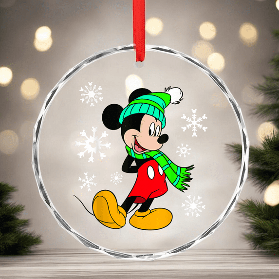 Zeny Decor Disney Mickey Mouse Snowflakes Portrait Chris.Tmas Ornament Anniversary Gift, CIRCLE ...