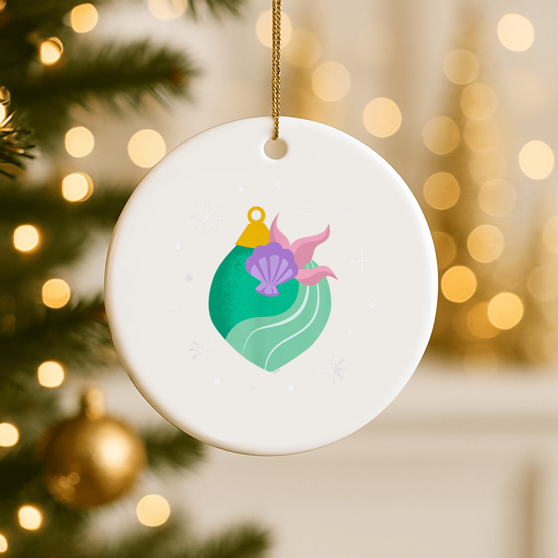 Zeny Decor Disney Princess Ariel Mermaid Chris.Tmas Ornament 2D FLAT ...