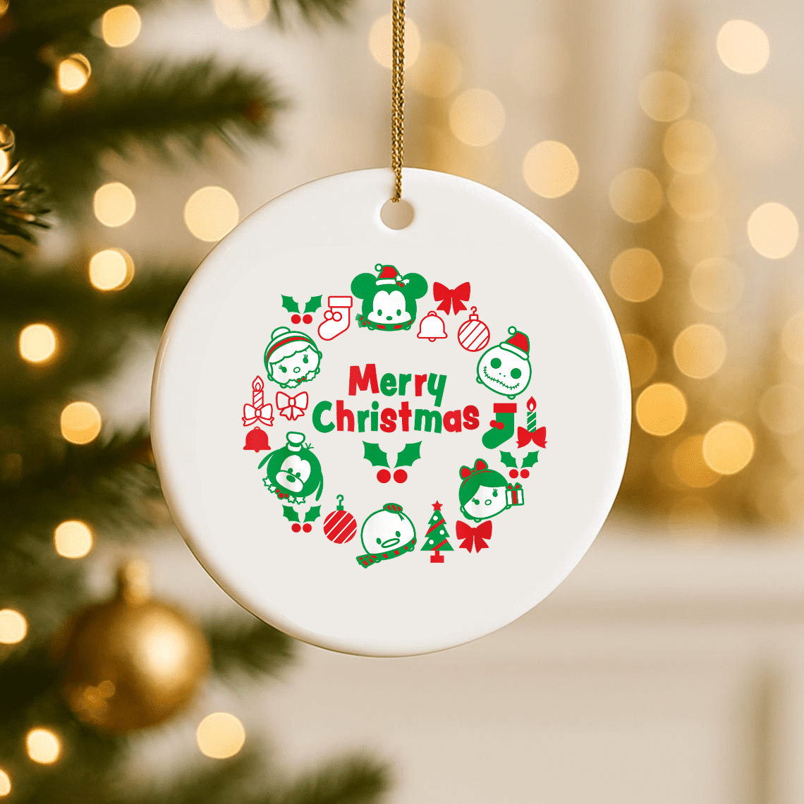 Zeny Decor Disney Tsum Tsum Character Wreath Chris.Tmas Ornament 2D ...