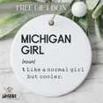 Zeny Decor Michigan Definition Ornament, State Of Michigan Ornament, Michigan 2D FLAT Ceramic ...