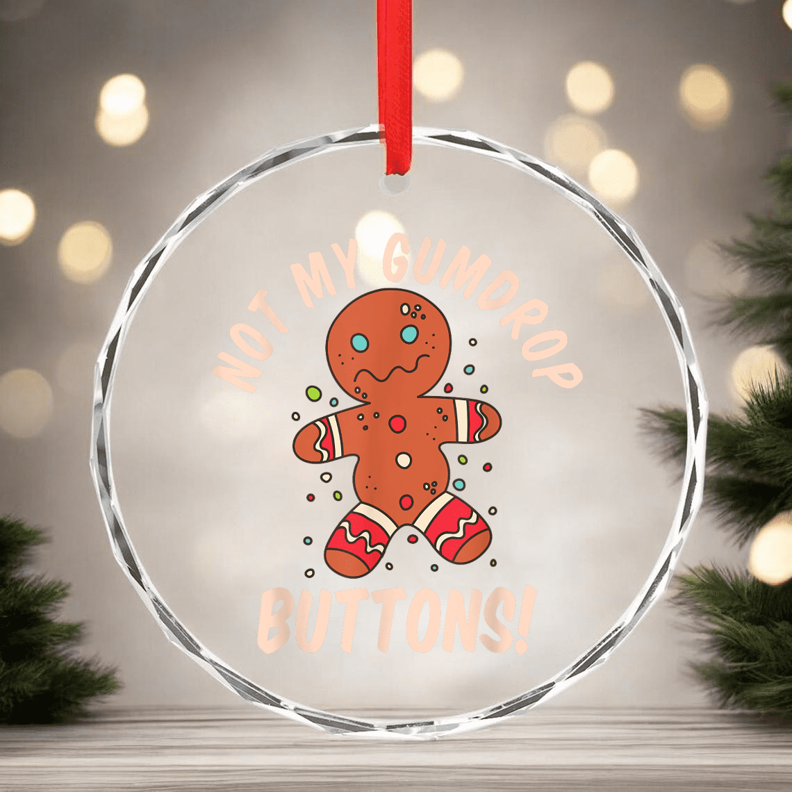 Zeny Decor Not My Gumdrop Buttons Gingerbread Man Chris.Tmas Cookie ...