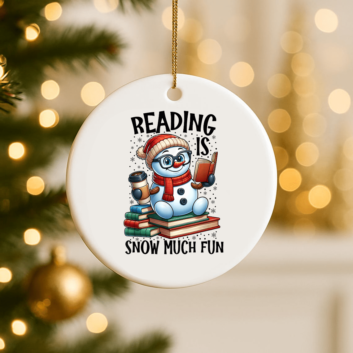 Zeny Decor Reading Is Snow Much Fun Chris.Tmas Bookwor.M Snow.Man ...