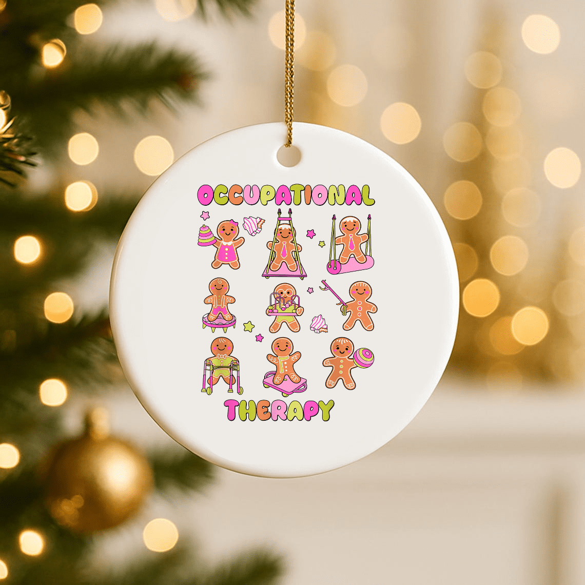 Zeny Decor Retro Occupational Therapy Funny Gingerbread Chris.Tmas Ot ...