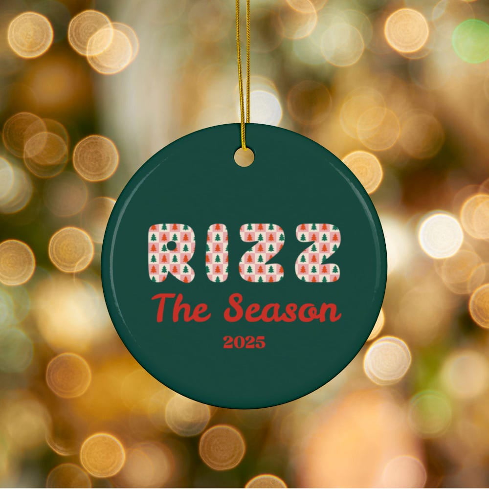 Zeny Decor Rizz the Season Gen Z Slang Ceramic Chris.tmas Ornament, Teen Decor, Chris.tmas Tree ...