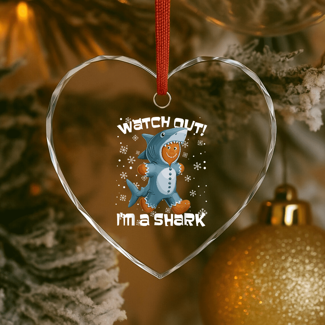 Zeny Decor Shark Chris.Tmas Gingerbread Man Ornament Funny Gingerbread ...