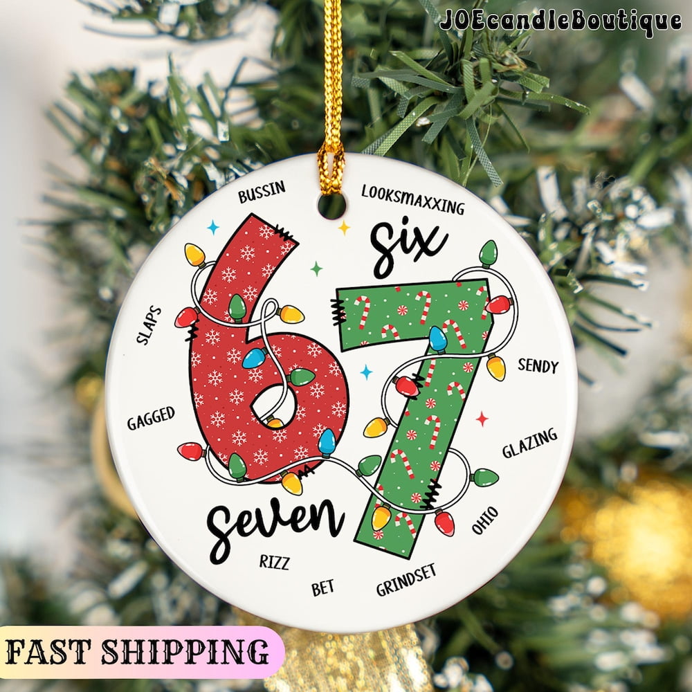 Zeny Decor Six Seven 67 2025 Brainrot Chris.tmas Ornament, Funny Gen Z ...