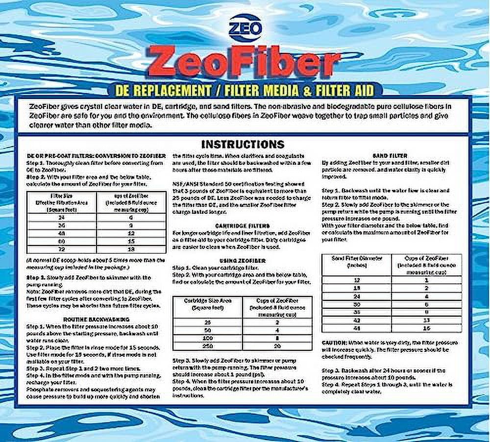 ZeoFiber 6 lb. DE Filter Replacement | Swimming Pool Green Filtration ...