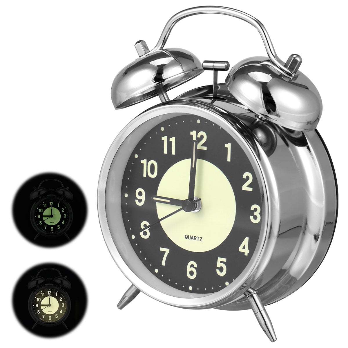 Zeokiar Super Loud Alarm Clock 4inch Metal Twin Bell Alarm Clock with ...