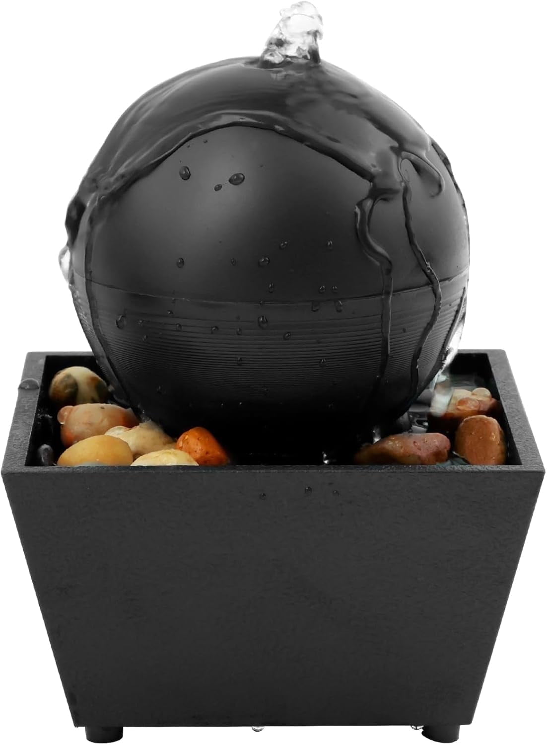 Zeokiar Tabletop Fountain with Light Battery/USB Operated Mini Indoor ...
