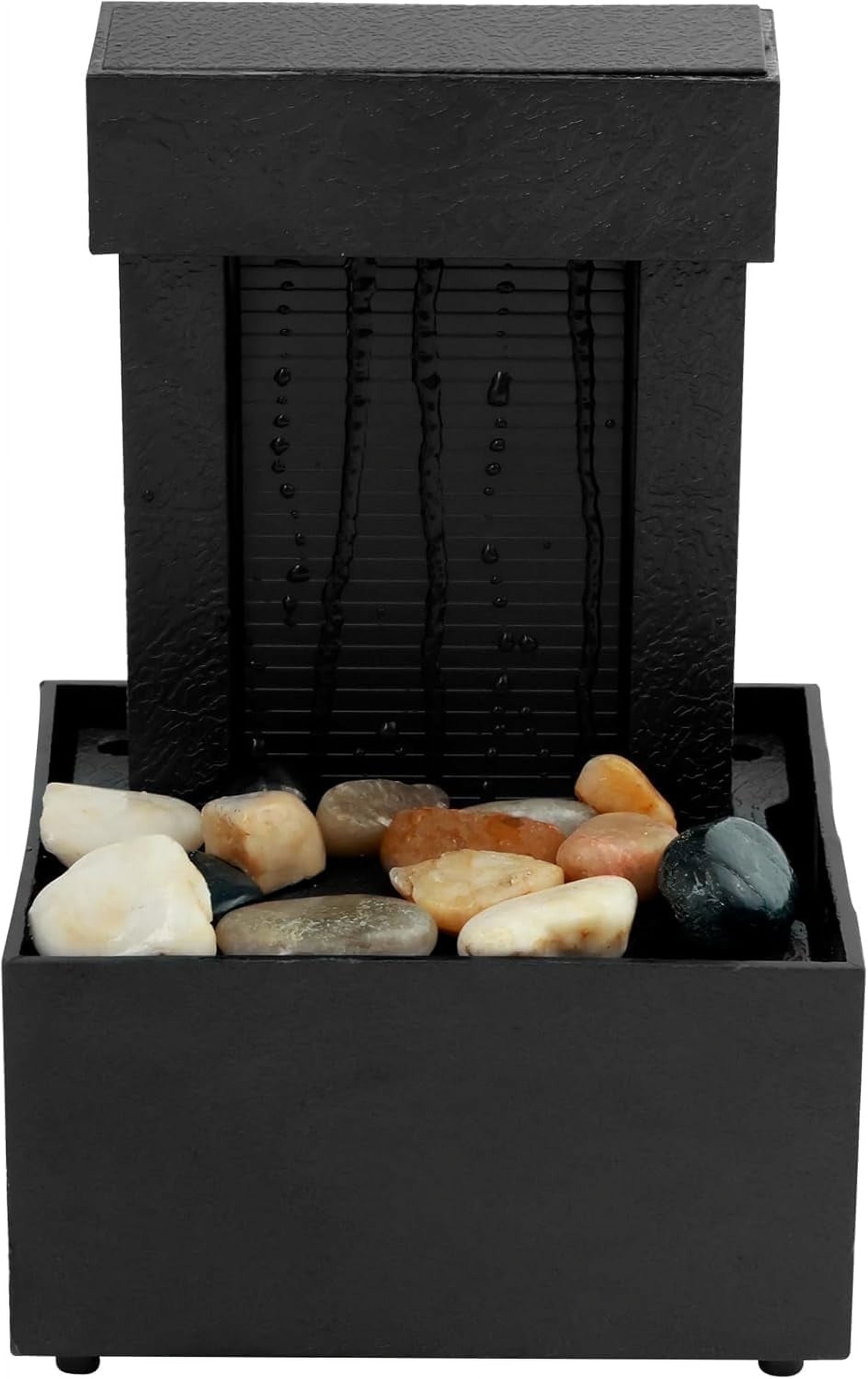 Zeokiar Tabletop Fountain with Light Battery/USB Operated Mini Indoor ...