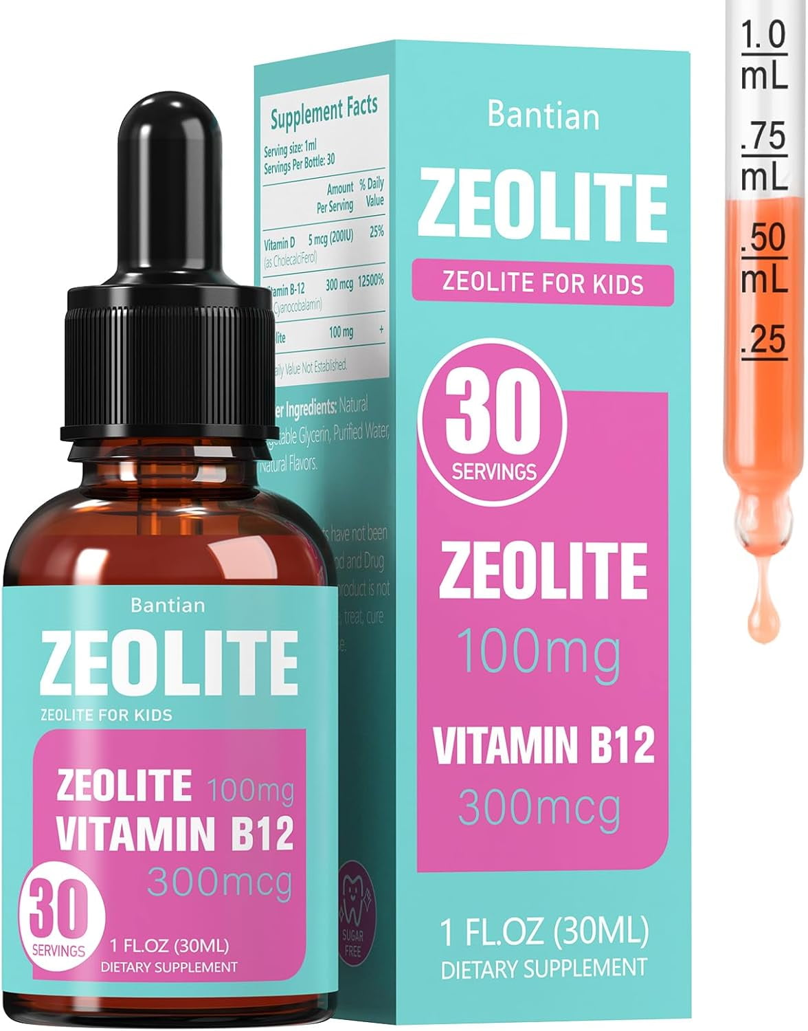 Zeolite Detox for Kids-Detox & Cleanse, Liquid with Vitamin D-Support ...