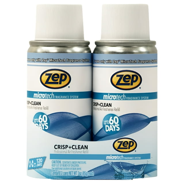 Zep 2 Pack 3 OZ Crisp & Clean Fragrance Refill Deodorizer Spray, Odor ...
