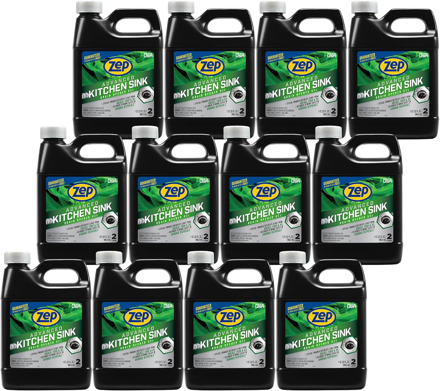 Zep Advanced Kitchen Drain Opener 32 oz (Case of 12) U49710 ...