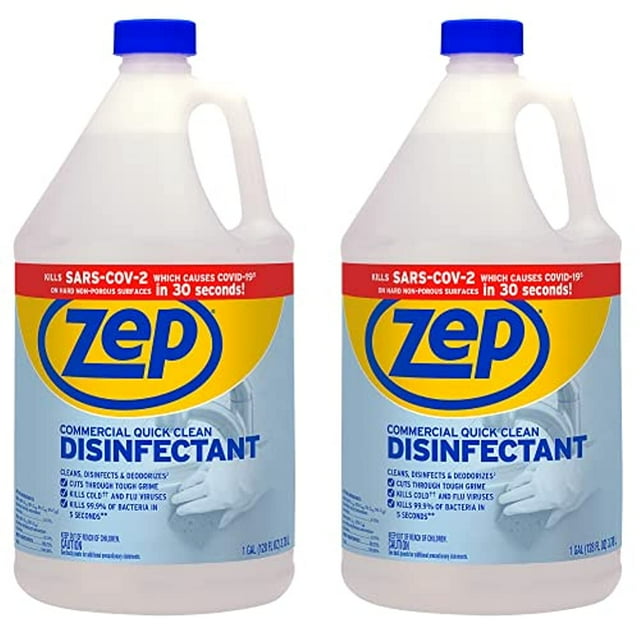 Zep Antibacterial Disinfectant & Cleaner with Lemon, 1 Gallon (Case of ...