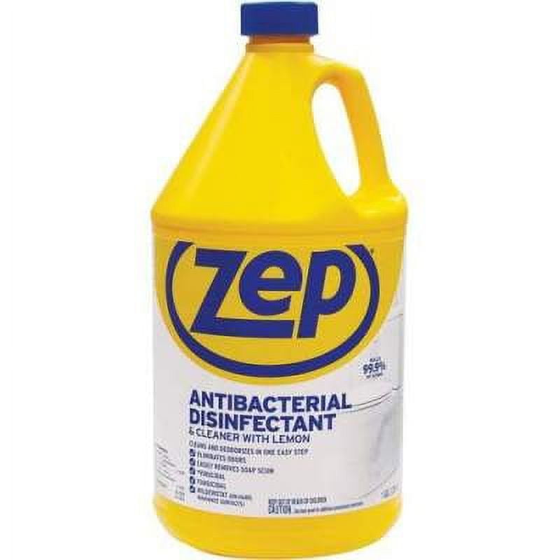 Zep Antibacterial Disinfectant Cleaner, Lemon Scent, 128 fl oz, Kills ...