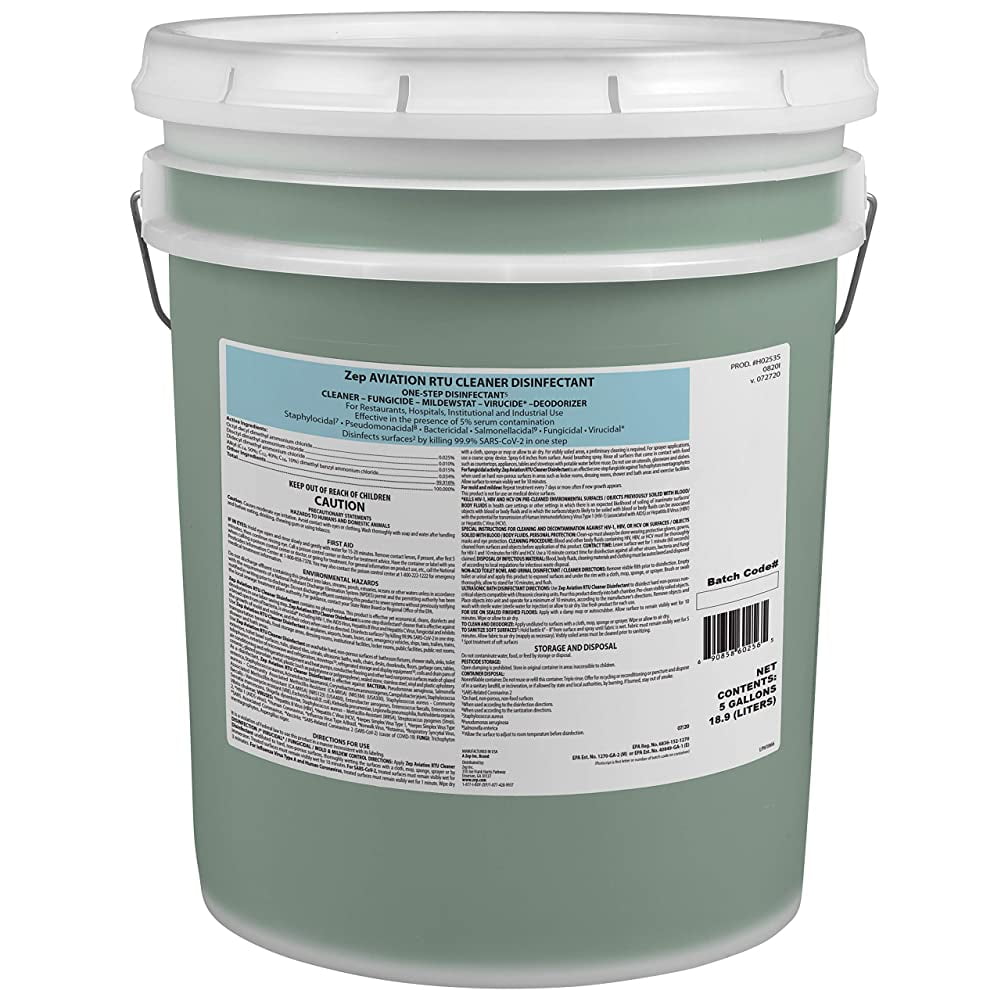 Zep Aviation Ready To Use Cleaner and Disinfectant - H02535 (5 Gallon ...