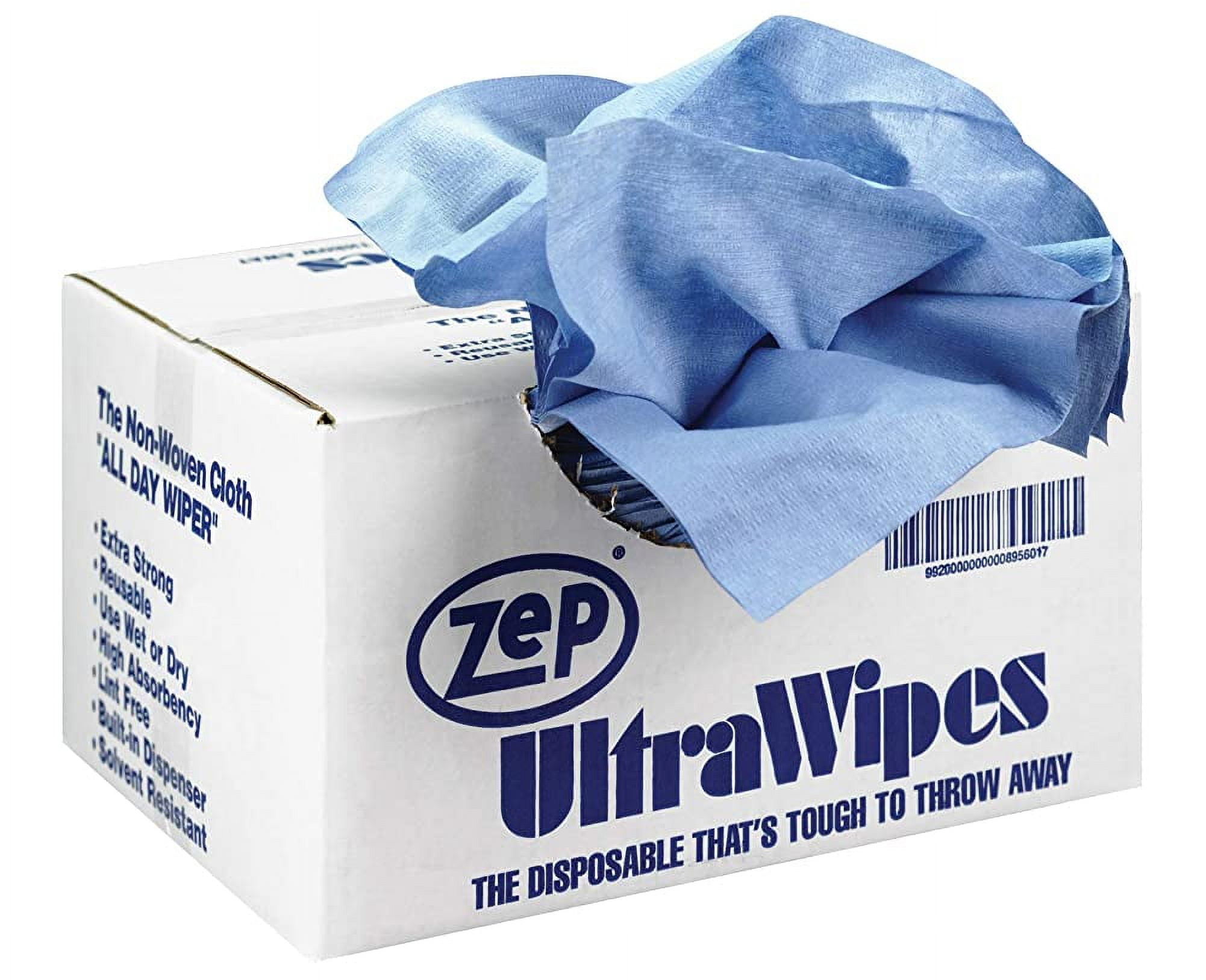 Zep Blue Ultra Wipes Shop Towel 895601(Case of 450 Wipes) 12 x 14 Inch ...