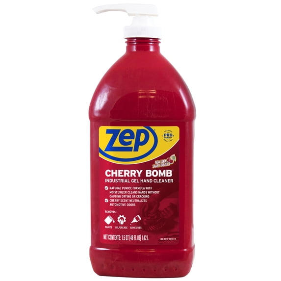 Zep, Cherry Hand Cleaner, Cherry Bomb Gel, Industrial Soil Remover ...