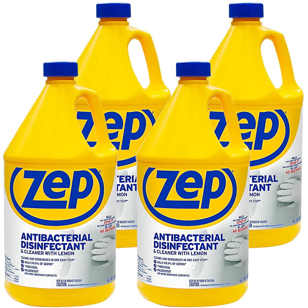 Zep Antibacterial Disinfectant & Cleaner with Lemon - 1 gallon (Case of ...