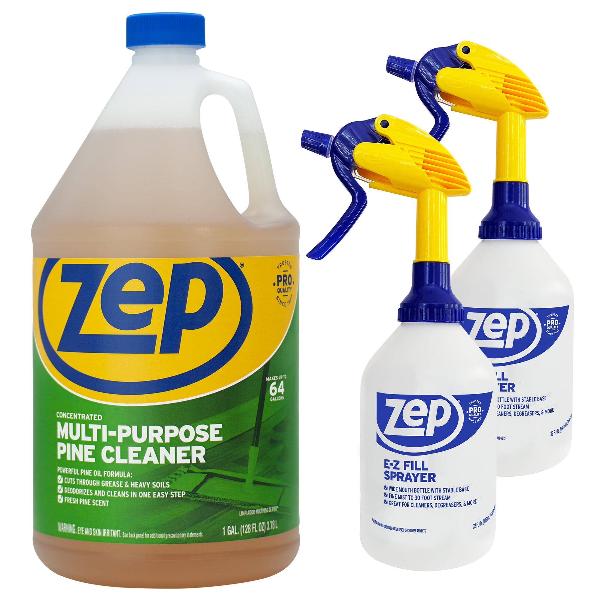 Zep Pine Cleaner Kit, Concentrated 1 Gallon, Deodorizer, Degreaser, E-Z ...