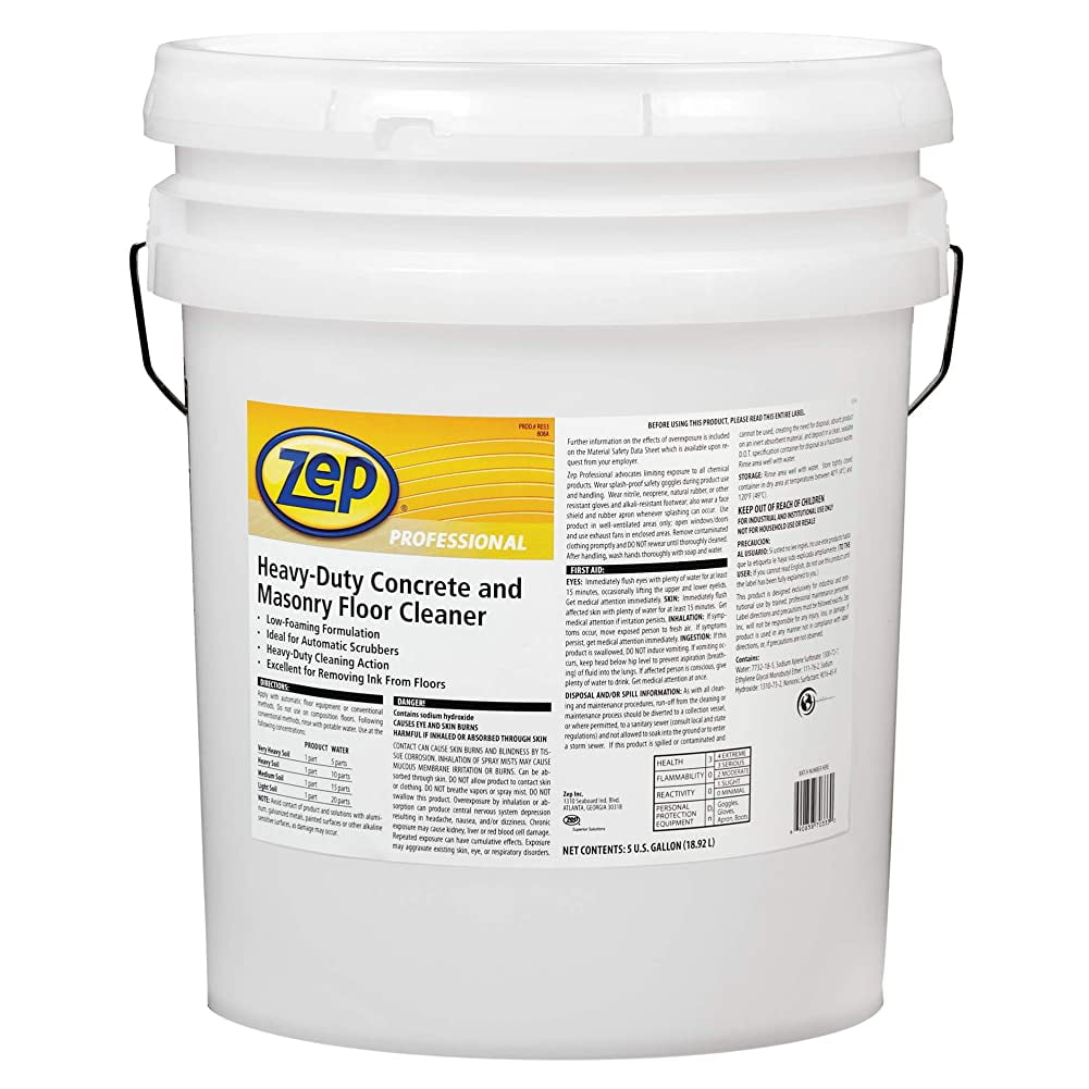Zep Professional Heavy-Duty Cement Cleaner, Industrial Strength, 5 ...