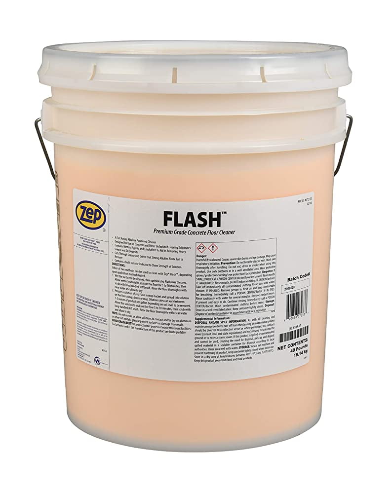 Zep Flash Powdered Concrete Floor Cleaner - 40lb (Case of 1) 72333 ...