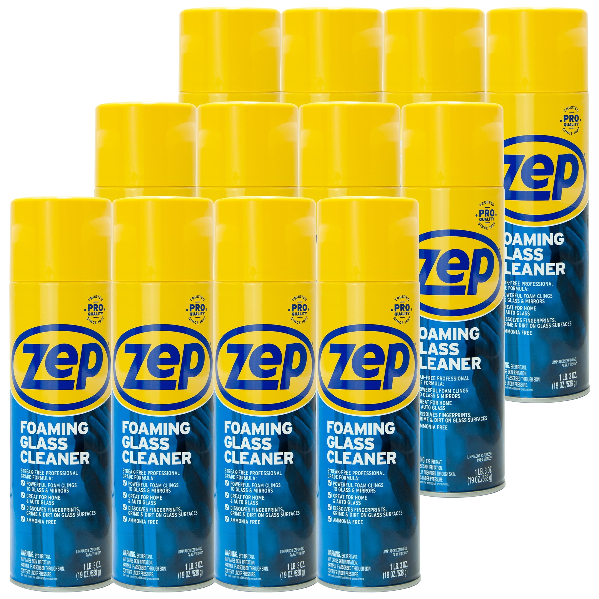 Zep Foaming Glass Cleaner - 19 oz (Case of 12) - ZUFGC19 - Streak-Free ...