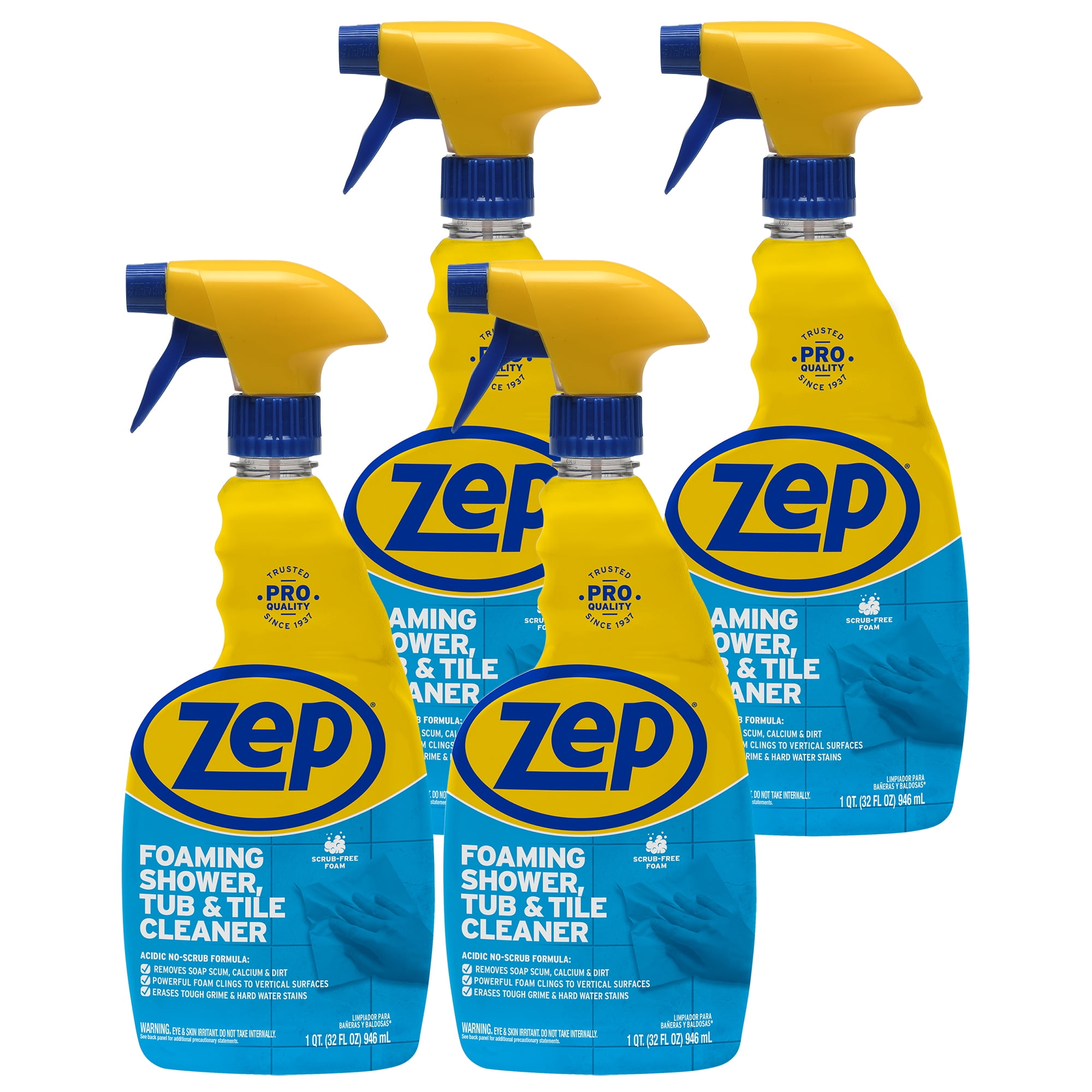 Zep Foaming Shower, Tub and Tile Cleaner, No Scrub, Removes Soap Scum ...
